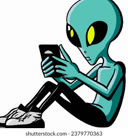 Alien Wearing Sunglasses While Chillin On AI-generated image 2272266851 ...