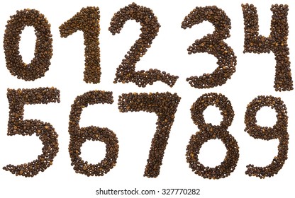 Collage Digits Coffee Beans On White Stock Photo 393171877 | Shutterstock