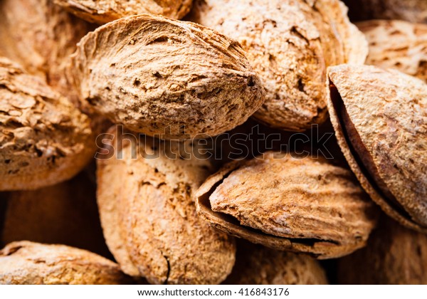 Almonds Shell Closeup Stock Photo (Edit Now) 416843176
