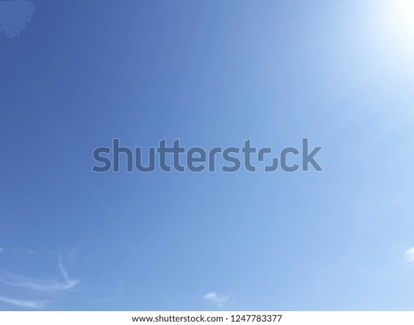 Almost Cloudless Blue Sky Background Sun Stock Photo 1247783377 ...
