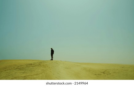 Alone Men Going Desert Stock Photo 2149964 | Shutterstock