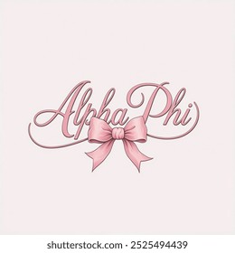 Words Alpha Phi Script Font Pink AI-generated image 2525503017 ...