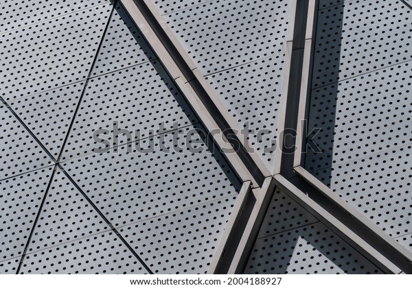 Aluminium Composite Panels Cladding Perforated Sheets Stock Photo ...