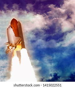 Retro Style Rocket Taking Off Stock Illustration 99863222