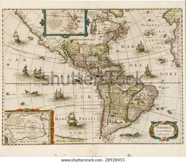 America Map Dated 1631 Showing North Stock Photo 28928455 | Shutterstock