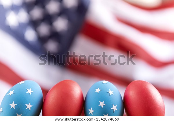 American Easter Concept Easter Eggs Painted Stock Photo 1342074869 ...