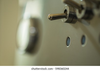 Analog Toggle Switch On Metallic Surface Stock Photo 598360244 ...