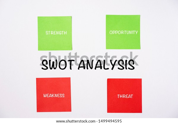 Analysis Wordings On Sticky Notes Strength Stock Photo 1499494595 ...