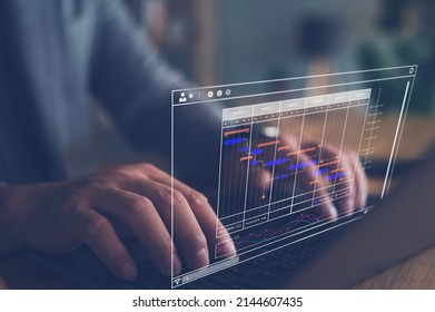 Analyst Working Computer Business Analytics Data Stock Photo 2144607435 ...