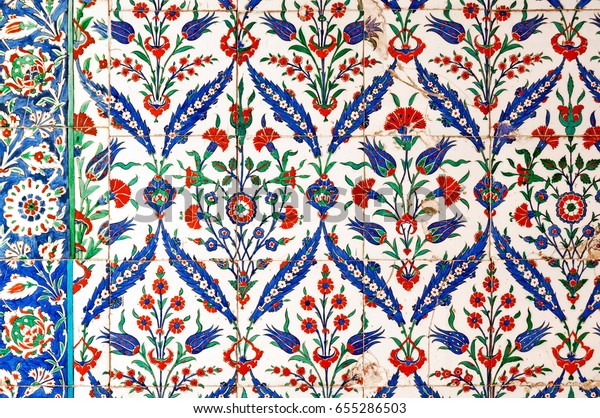 Ancient Ottoman Patterned Iznik Syle Tile Stock Photo (Edit Now) 655286503