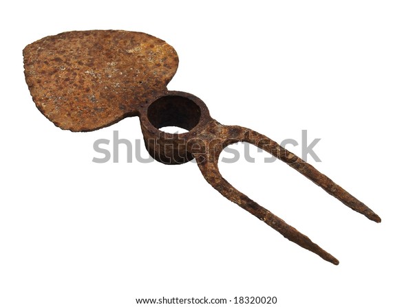 Ancient Rust Mattock Isolated On White Stock Photo 18320020 | Shutterstock