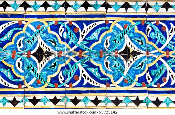 Ancient Tile Pattern On Ceramic Wall Stock Photo 55923142 | Shutterstock