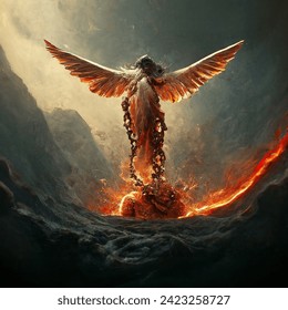 Angel Chaining Devil Throwing Him Into AI-generated image 2423258725 ...