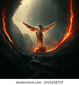 Angel Chaining Devil Throwing Him Into AI-generated image 2423258725 ...