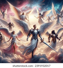 St Michael His Angel Knights Fighting AI-generated image 2484415483 ...