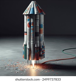 Rocket Made Prescription Pill Bottle Standing AI-generated image ...