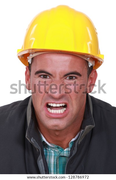 Angry Construction Worker Stock Photo 128786972 | Shutterstock