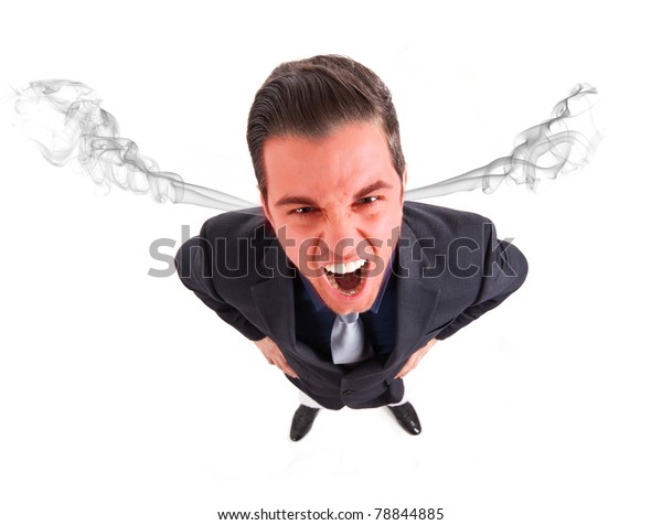 Angry Frustrated Businessman Exploding Head Stock Photo 78844885 ...