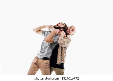 Angry Man Strangles Man Aggression Attack Stock Photo 1317016772 ...