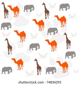 Wild Animals Retro Cartoon Collection Flat Stock Vector (Royalty Free ...