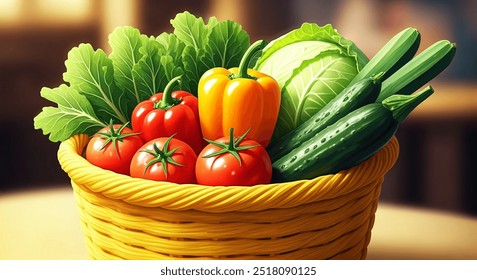 Anime Artistic Image Multiple Vegetable On AI-generated image ...