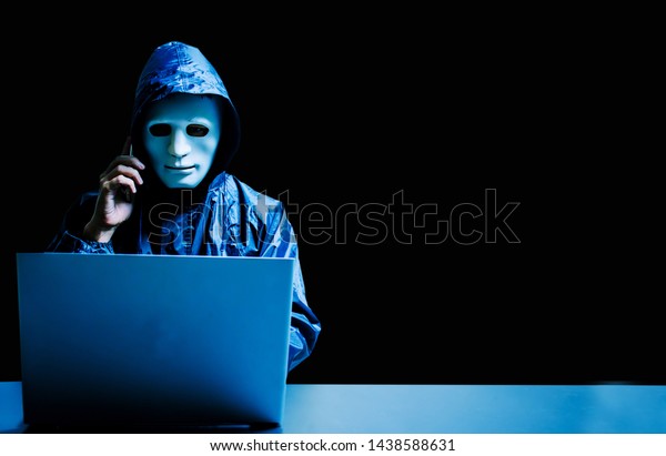 Anonymous Computer Hacker White Mask Hoodie Stock Photo (Edit Now ...