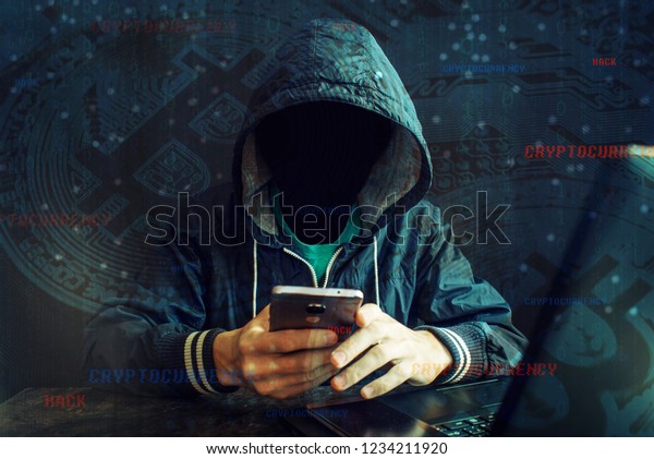 Anonymous Hacker Without Face Trying Steal Stock Photo 1234211920 ...