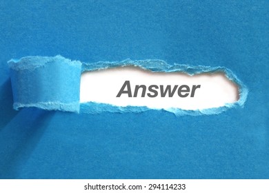 Answer Text Appearing Behind Blue Color Stock Photo 294114233 ...