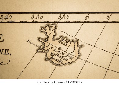 Antique Old Map Iceland Stock Photo 615190835 | Shutterstock