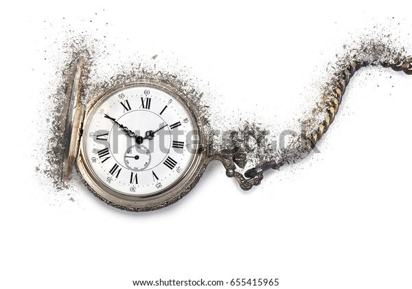 Antique Pocket Watch Exploding Time Countdown Stock Photo 655415965 ...