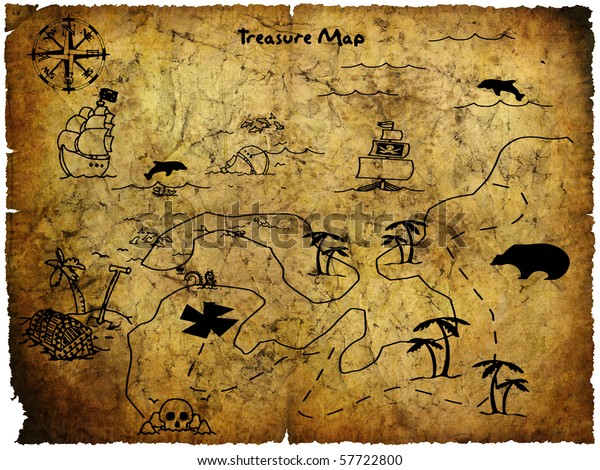 Antique Treasure Map Stock Photo 57722800 | Shutterstock