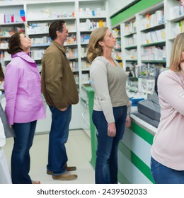 Create Image Crowded Pharmacy Line Older AI-generated image 2553062671 ...
