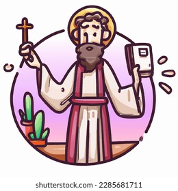 Vector-style Image Jesus Christ Casting Dnd AI-generated image ...