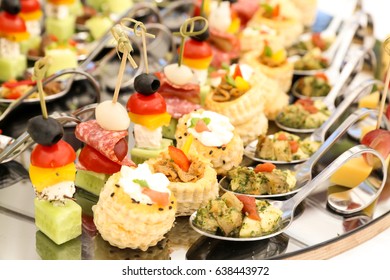 Aperitifs Cold Appetizers On Buffet Table Stock Photo 1370327930 ...