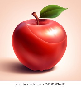 Simple 2d Apple Clipart Vector Style AI-generated image 2518332383 ...