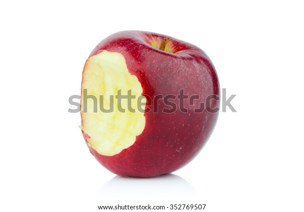Apples Bite On Isolated Background Fresh Stock Photo (Edit Now) 352769507