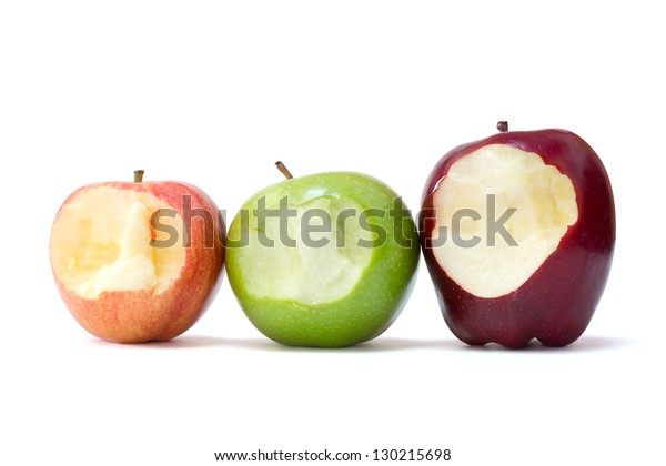 Apples Missing Bite Isolated On White Stock Photo 130215698 | Shutterstock