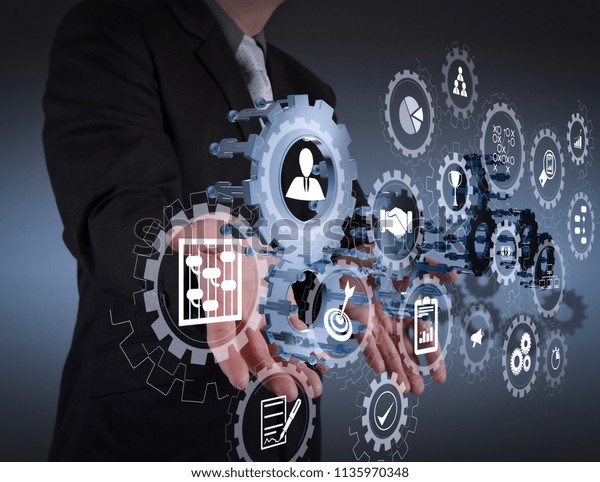 Ar Virtual Screen Dashboard Project Management Stock Photo 1135970348 ...