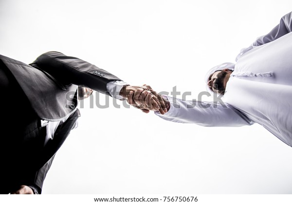 Arabic Businessman Giving Handshake His Business Stock Photo (Edit Now ... Arabic Businessman Giving Handshake His Business Stock Photo (Edit Now ...