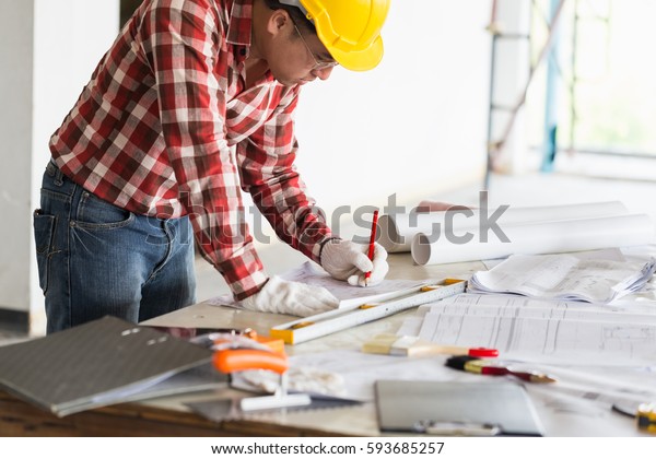 Architect Engineer Project Manager Owner Business Stock Photo 593685257 ...