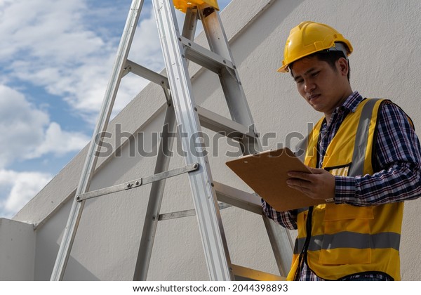 Architect Engineer Work Uniform Construction Helmet Stock Photo ...