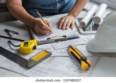 Architects Concept Engineer Architect Designer Freelance Stock Photo ...