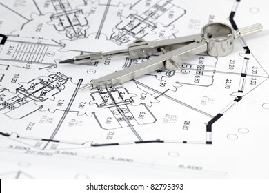 Architecture Plan Interior Compass Stock Photo (Edit Now) 82795393