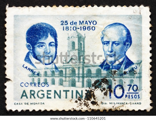ARGENTINA - CIRCA 1960: a stamp printed in the Argentina shows Juan ... ARGENTINA - CIRCA 1960: a stamp printed in the Argentina shows Juan ...