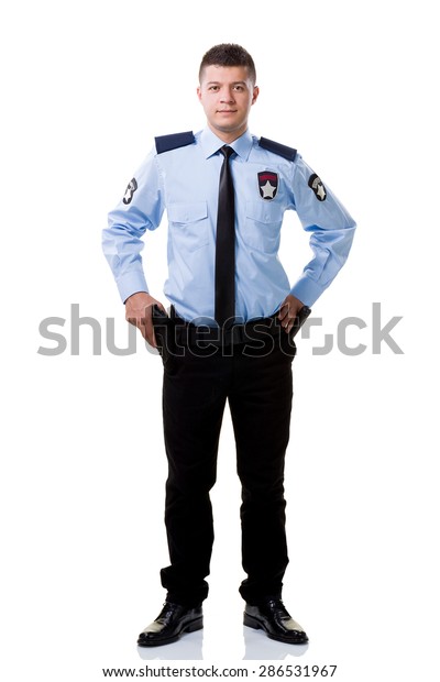 Armed Security Guard Posing Isolated On Stock Photo (Edit Now) 286531967