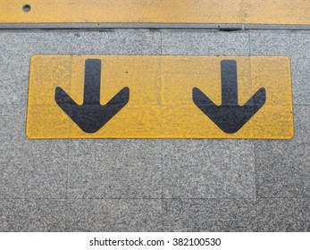 Direction Arrow Line Sign On Walkway Stock Photo (Edit Now) 99425741