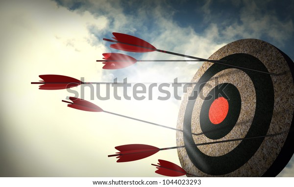 Arrows Not Targeted Failure Attack Target Stock Photo (Edit Now) 1044023293