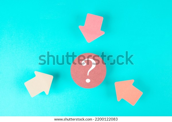 Arrows Pointing Question Mark Middle Looking Stock Photo 2200122083 ...