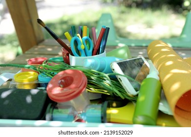 Art Work Table Big Mess Drawing Stock Photo 2139152029 | Shutterstock