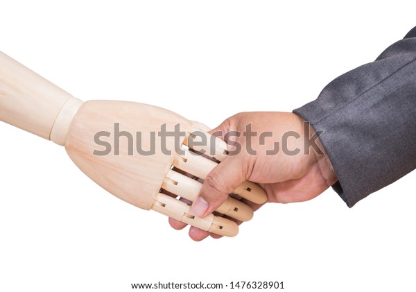 Artificial Human Hand Shaking Isolate On Stock Photo (Edit Now) 1476328901